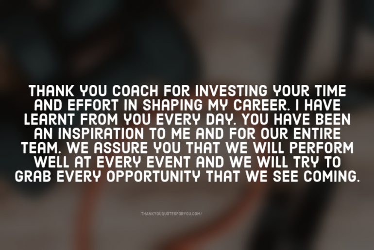 Thank You Coach Quotes And Messages